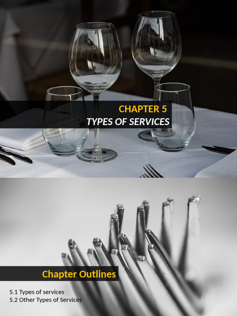 Week 5 - Chapter 5 - Types of Services (1) | PDF | Tableware | Buffet