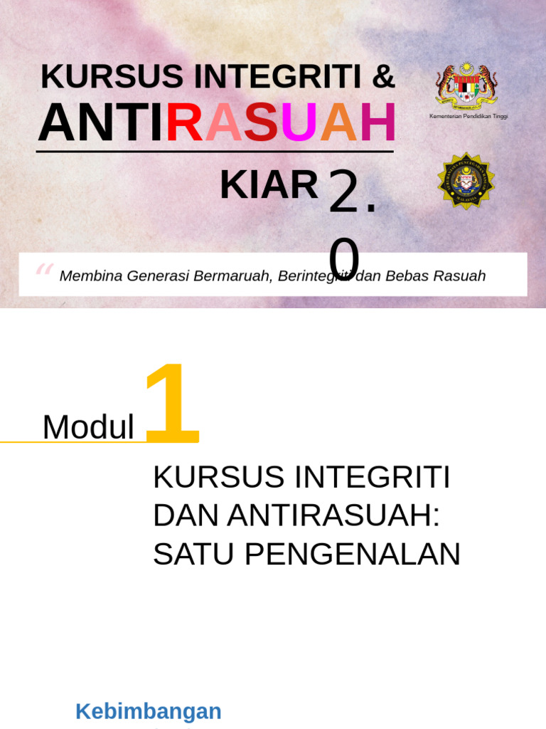 Modul Kiar 2023 - 1 Kiar - Satu Pengenalan | PDF