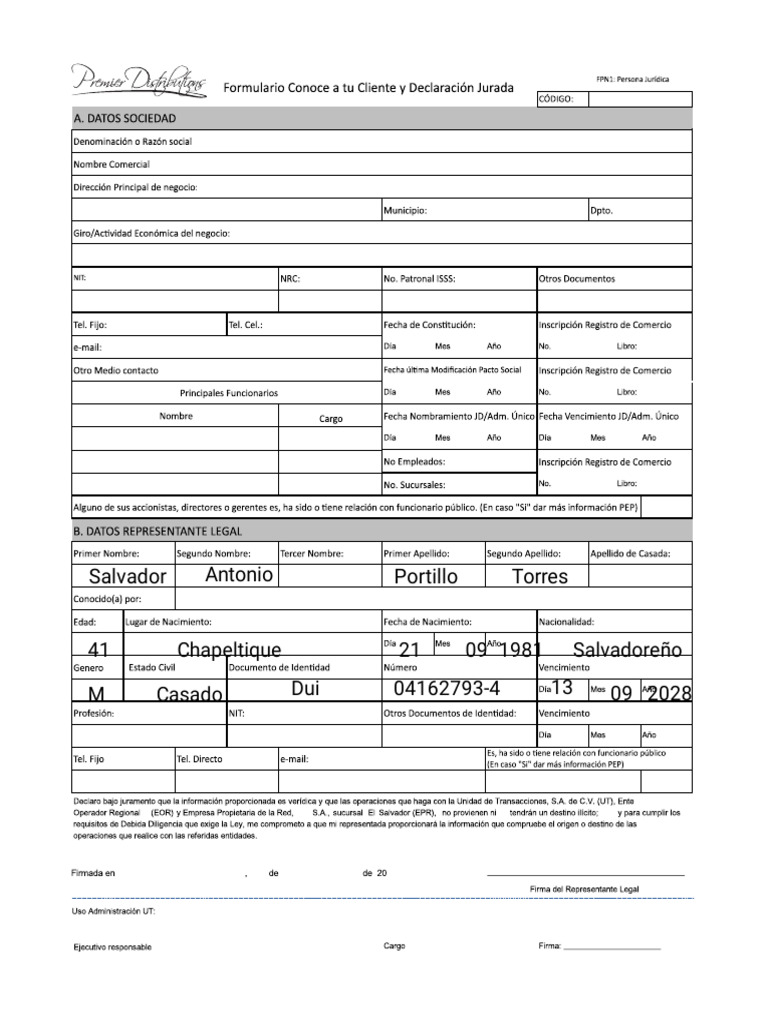 Formulario Perfil de Cliente | PDF