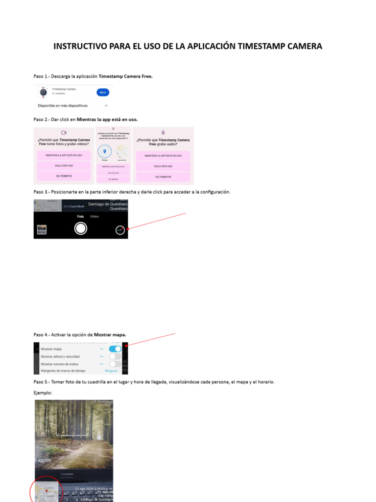 Instructivo para El Uso Timestamp Camera | PDF