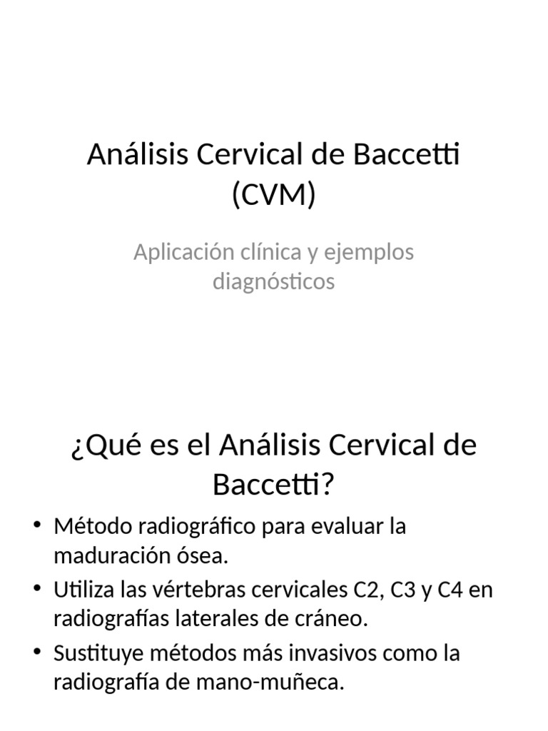 Análisis Cervical de Baccetti (CVM) | PDF