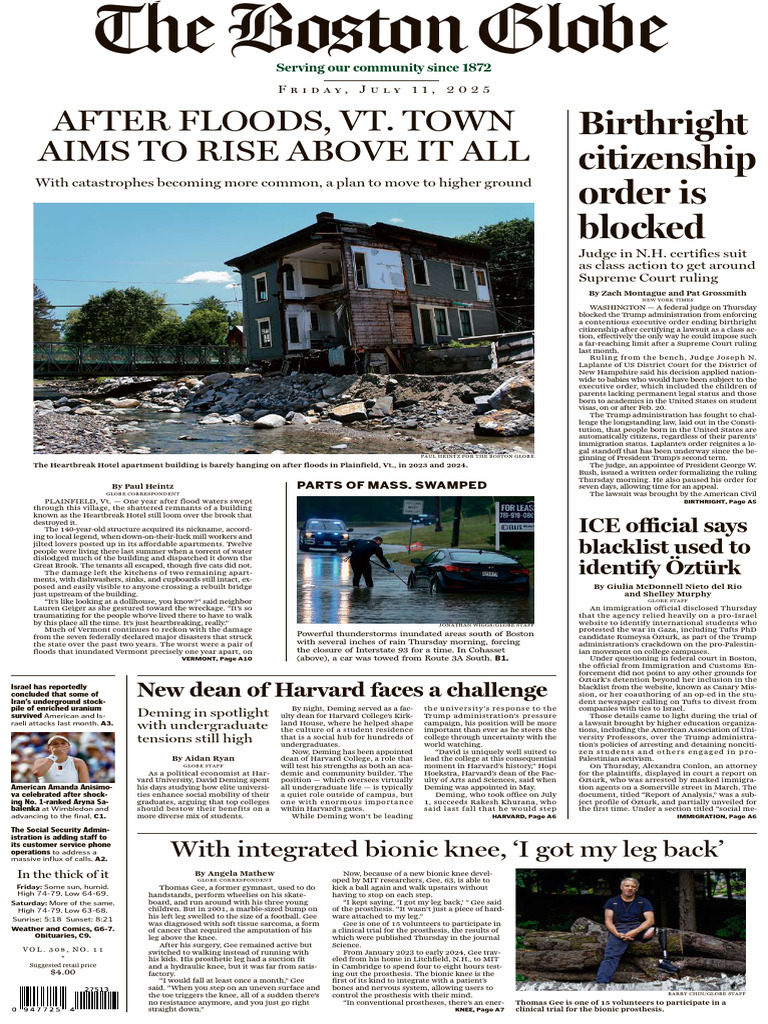 The Boston Globe - 11 July 2025 - The Boston Globe | PDF | Prosthesis