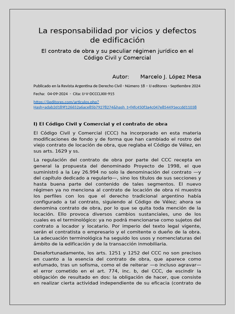 La Responsabilidad Por Vicios y Defectos | PDF