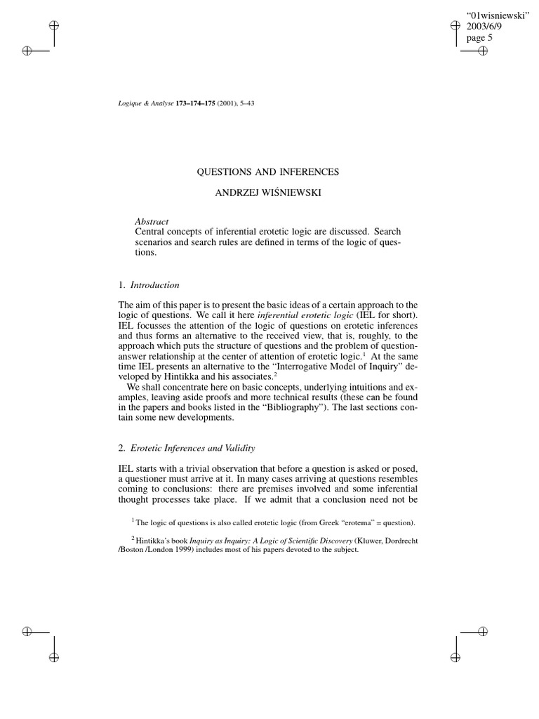 01 Wisniewski | PDF | Logical Consequence | Inference