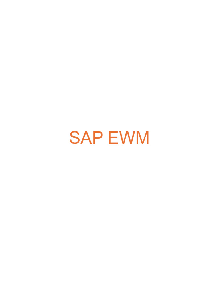 SAP EWM Syllabus Overview | PDF