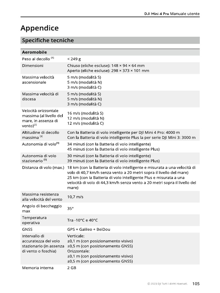 Mini 4 Pro Specifiche Tecniche | PDF
