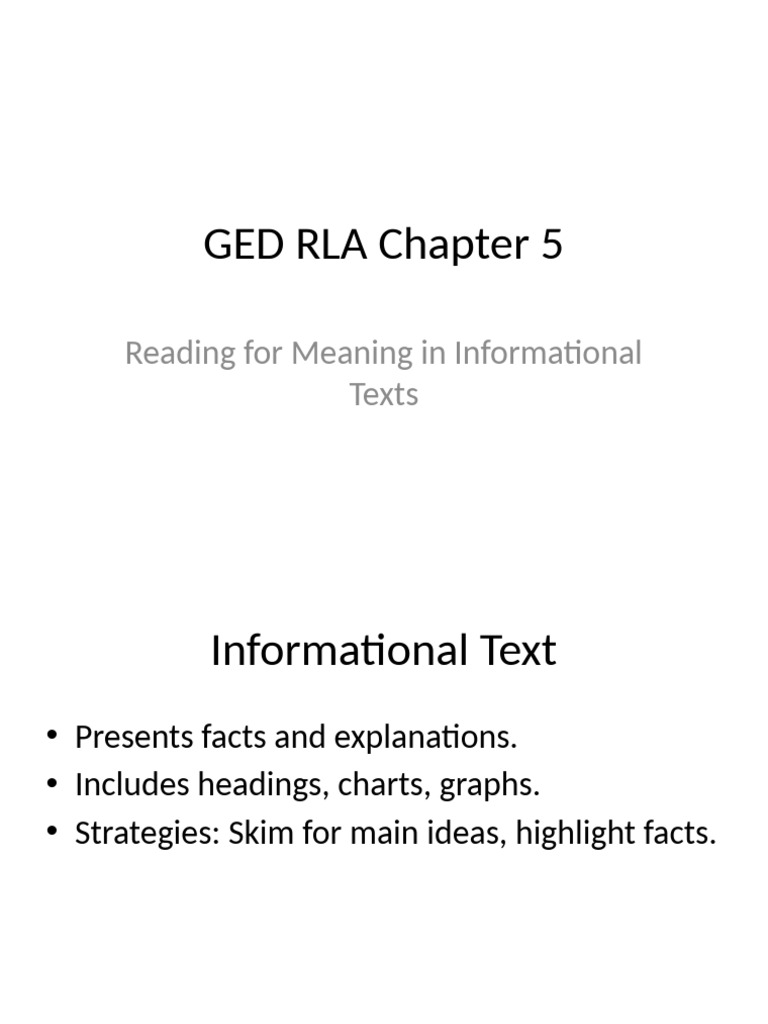 GED RLA Chapter5 Presentation | PDF