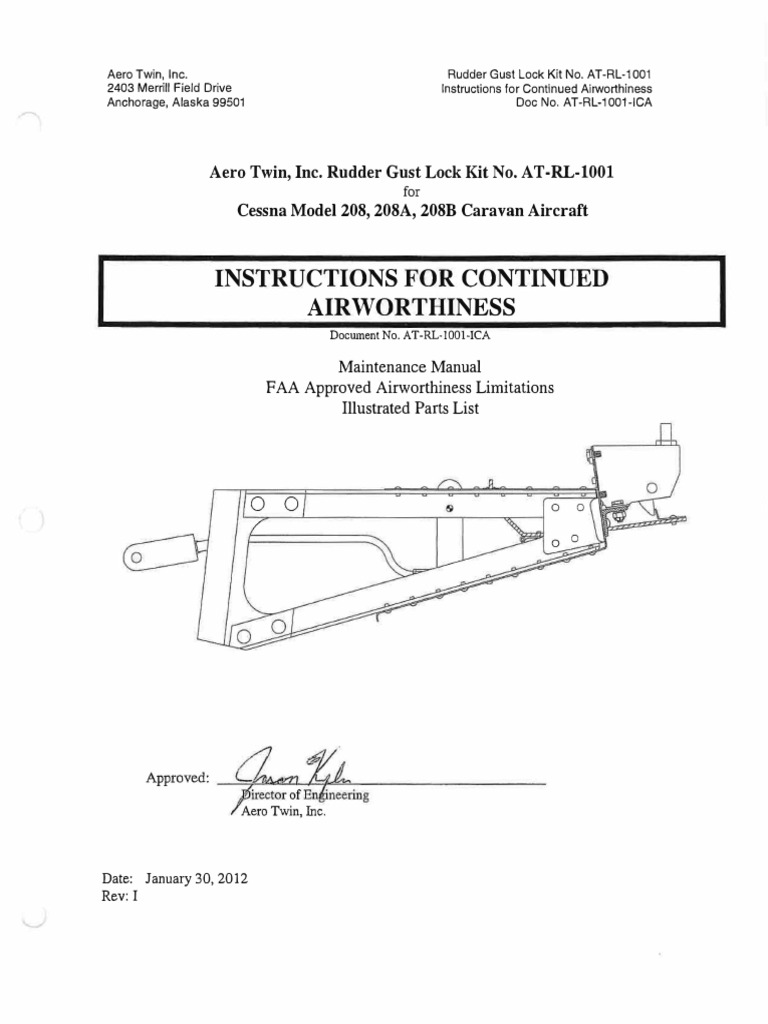 Rudder Gust Lock ICA - AeroTwin | PDF | Nut (Hardware) | Rivet