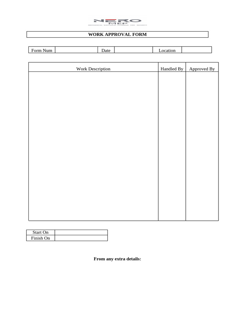 Work Approval Form | PDF