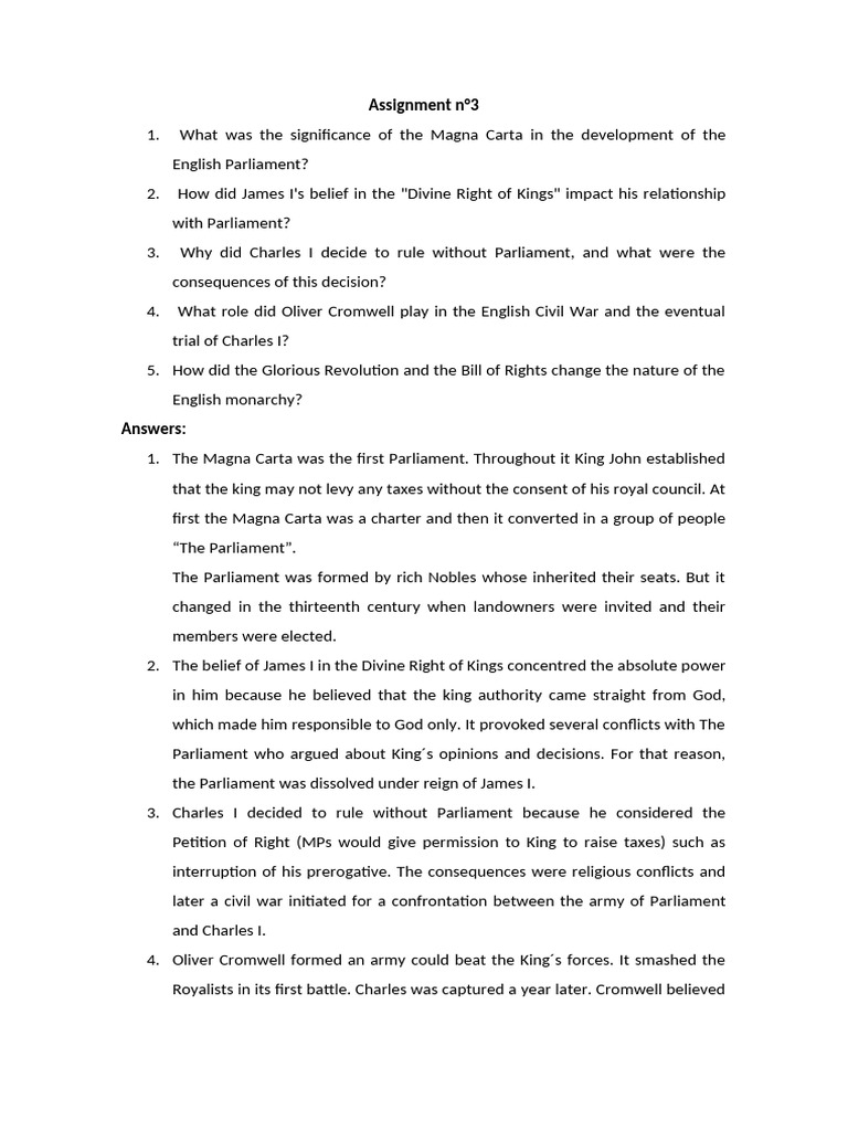 The Magna Carta Was The First Parliament | PDF | Parliament | English ...