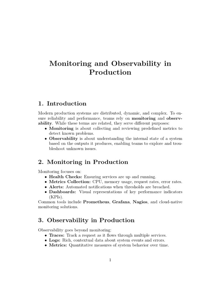 Monitoring and Observability | PDF | Performance Indicator | Reliability Engineering