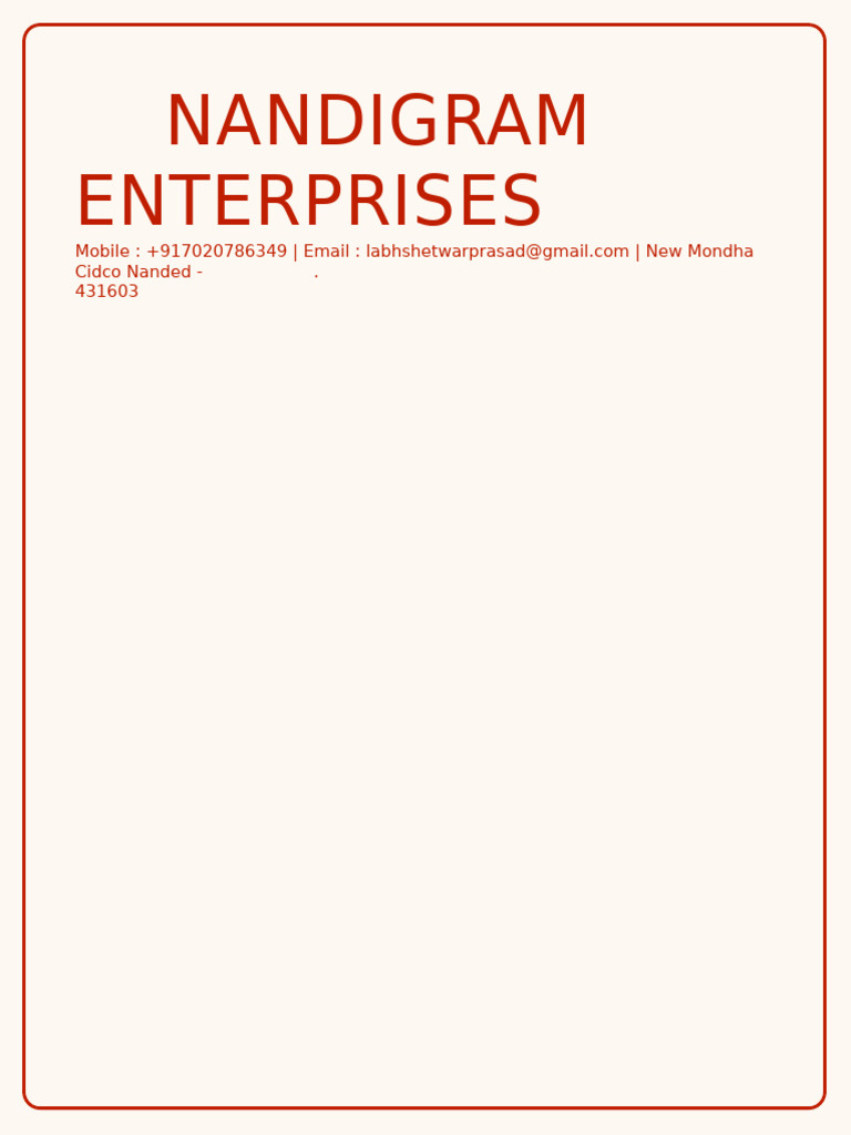 Nandigram Enterprises | PDF