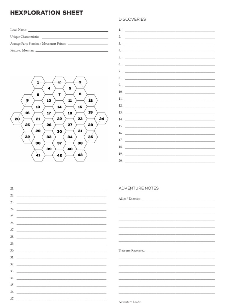 Black Powder, Black Magic Vol.4 Hexploration Sheets | PDF | Chess ...