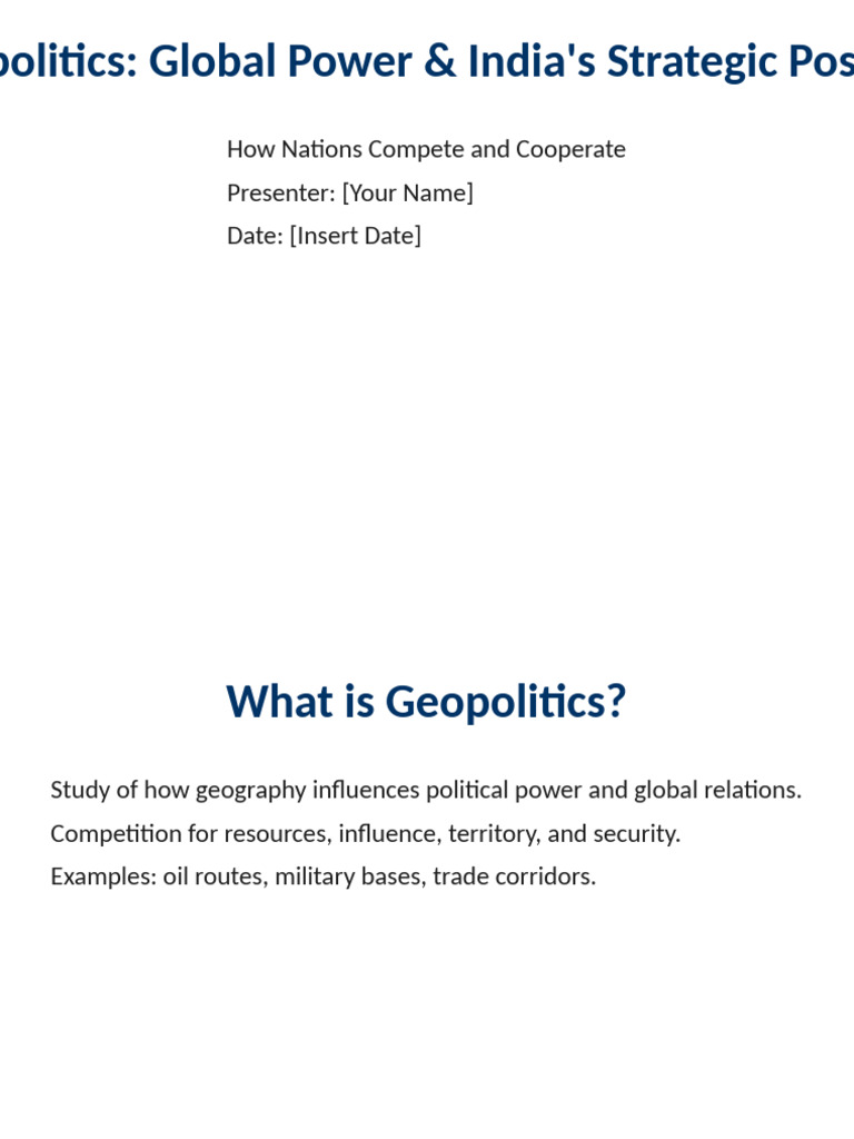 India's Geopolitical Strategy Explained | PDF