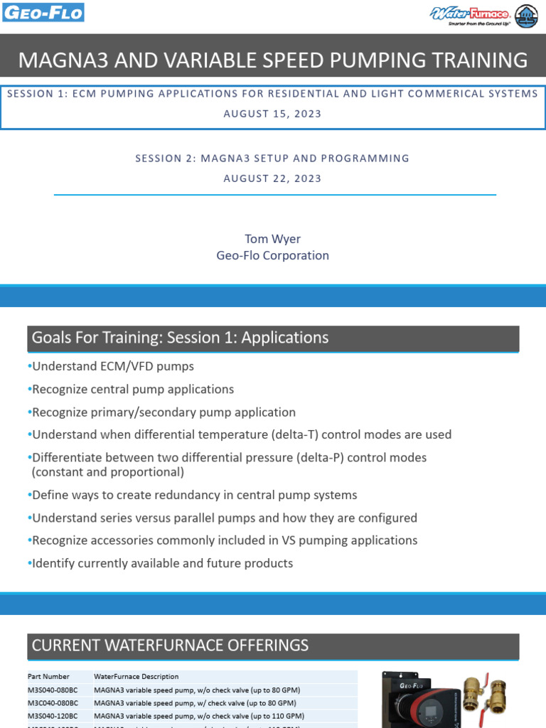 Magna3 Variable Speed Pump Training | PDF | Pump | Heat Pump