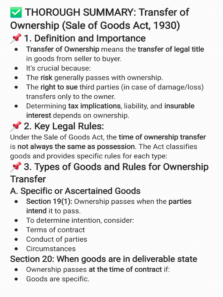 Transfer of Ownership | PDF