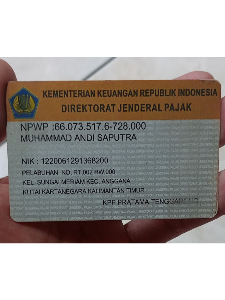 M. Andi Saputra - NPWP | PDF