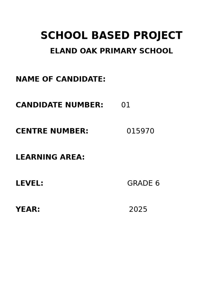 School Based Project Page 1 | PDF