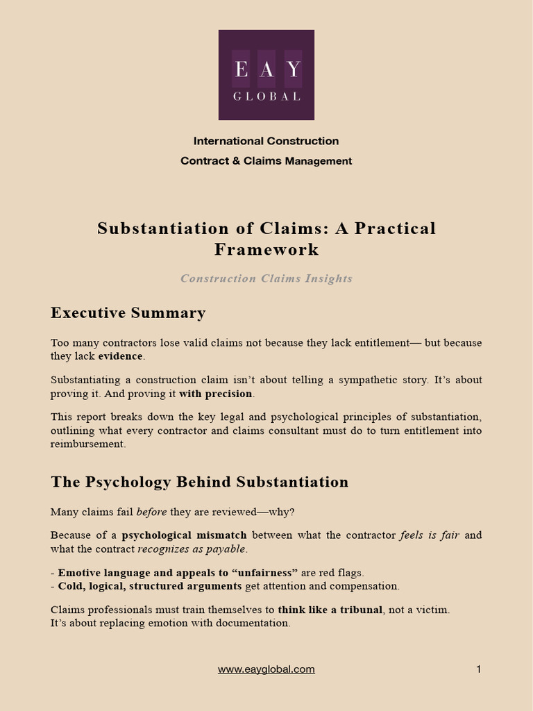 Substantiation of Claims | PDF | Business