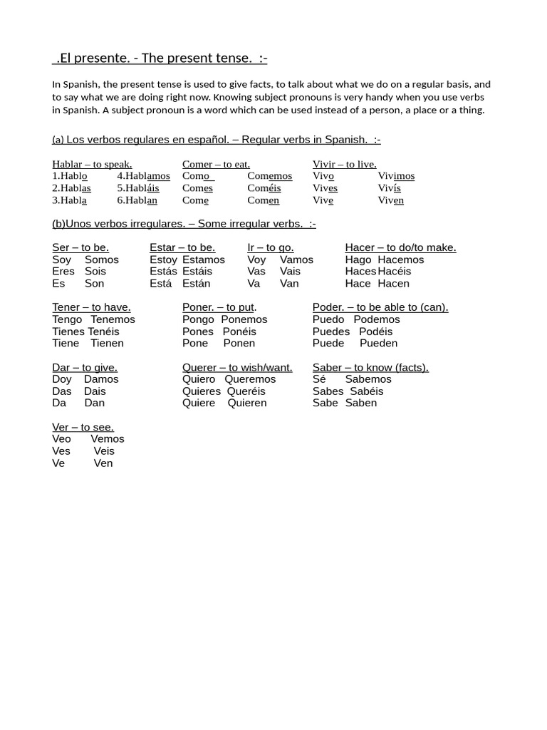 Present Preterite Imperfect Perfect Tenses Sheet 2 | PDF | Grammatical ...