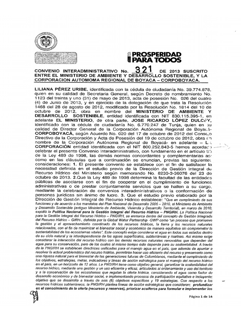 Convenio PMAA Corpoboyaca | PDF