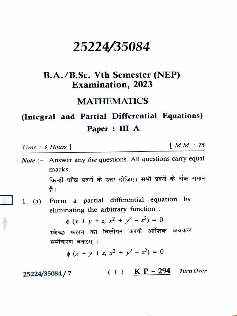 Partial and Integral Equations | PDF | Integral Equation | Teaching Mathematics