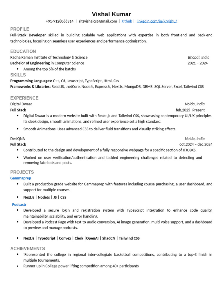 Rishabh - Mishra - Resume - Template | PDF | Systems Architecture ...