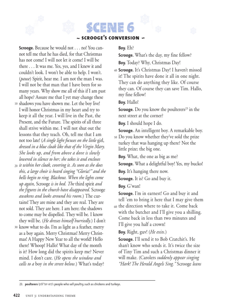 Christmas Carol - Scene 6 | PDF | Ebenezer Scrooge | Tiny Tim (A ...