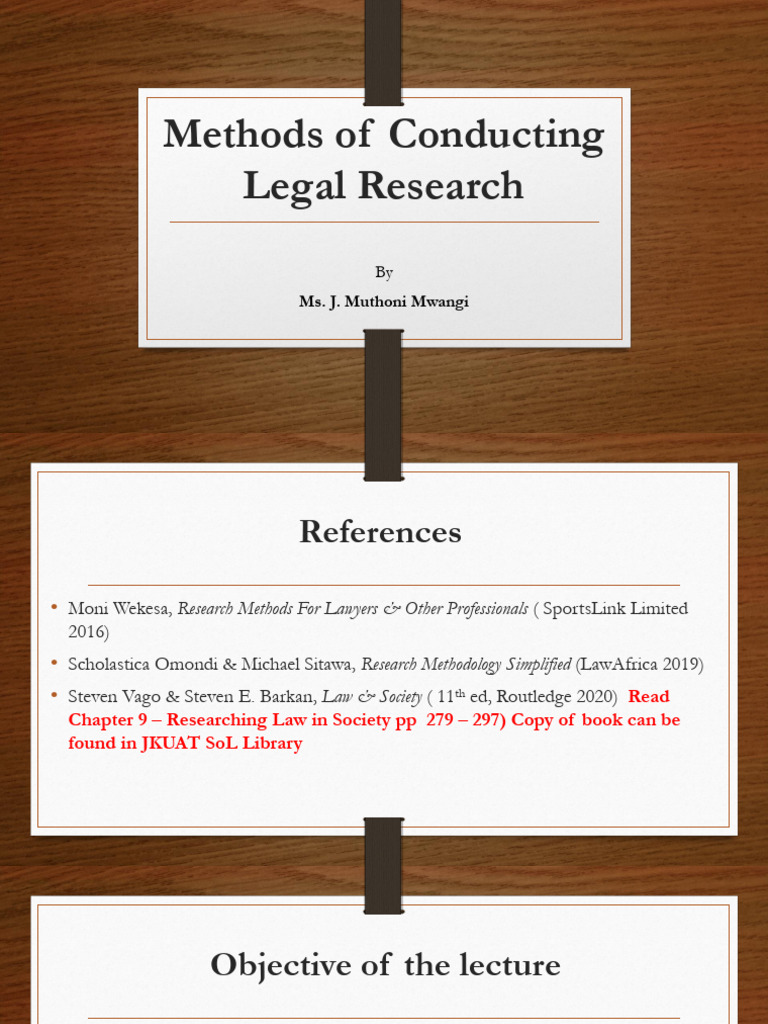 Lecture 4 - Methods of Conducting Effective Legal Research | PDF ...