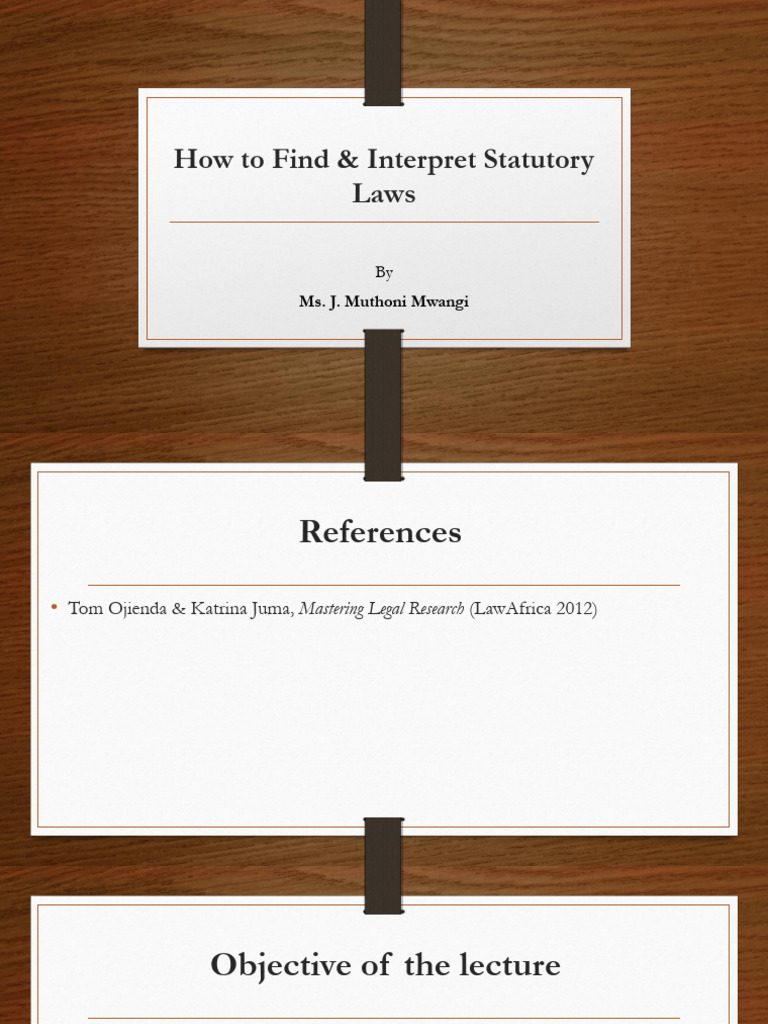Lecture 6 - Interpretation of Statutory Laws | PDF | Statutory ...