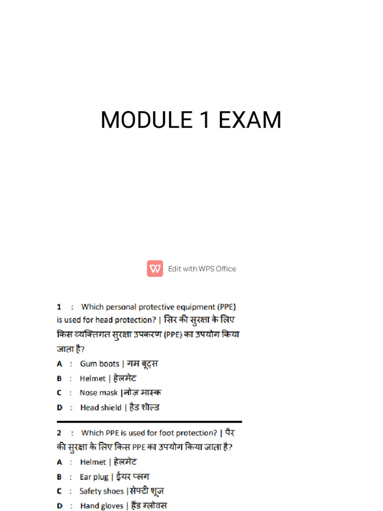Module 1 Exam | PDF