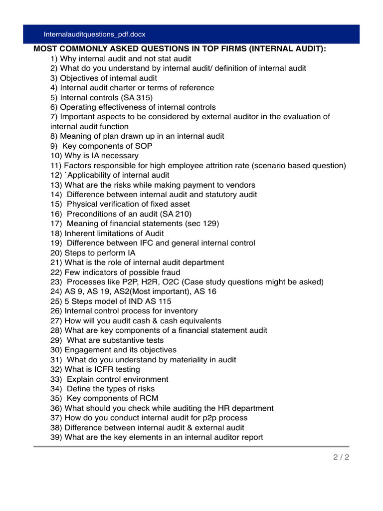 Internal Audit | PDF
