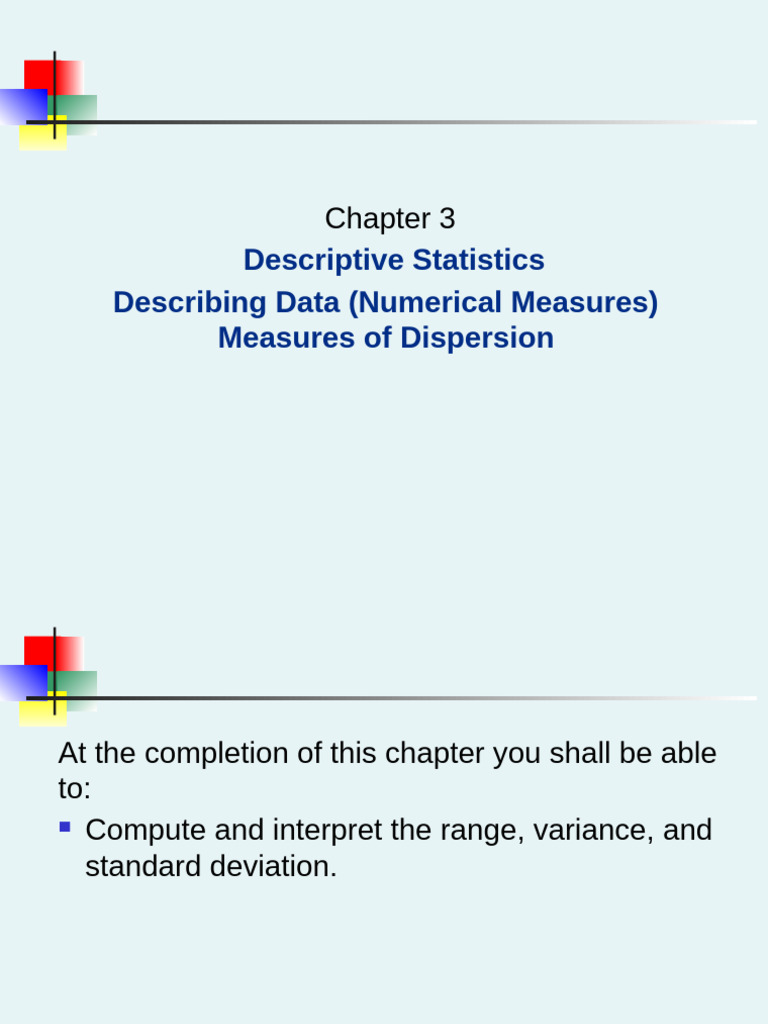 Measures of Dispersion | PDF | Variance | Standard Deviation