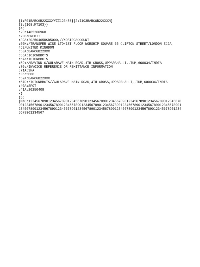 MT 103 | PDF
