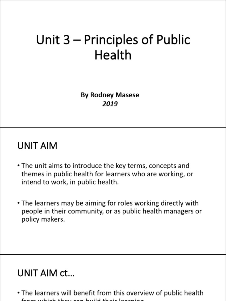 Principles of Public Health Overview | PDF | Maternal Death | Public Health