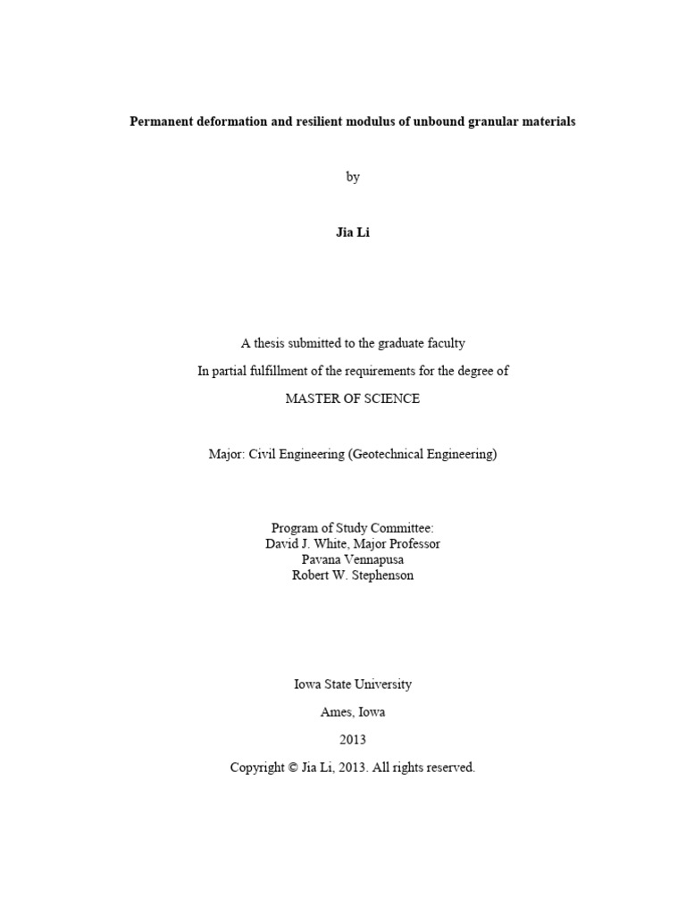 Permanent Deformation and Resilient Modulus of Unbound Granular Materials | PDF | Young's ...