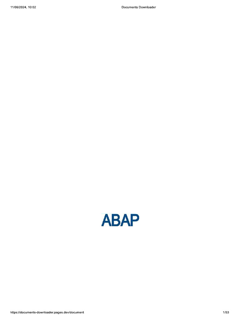 Aprendendo Lógica ABAP | PDF