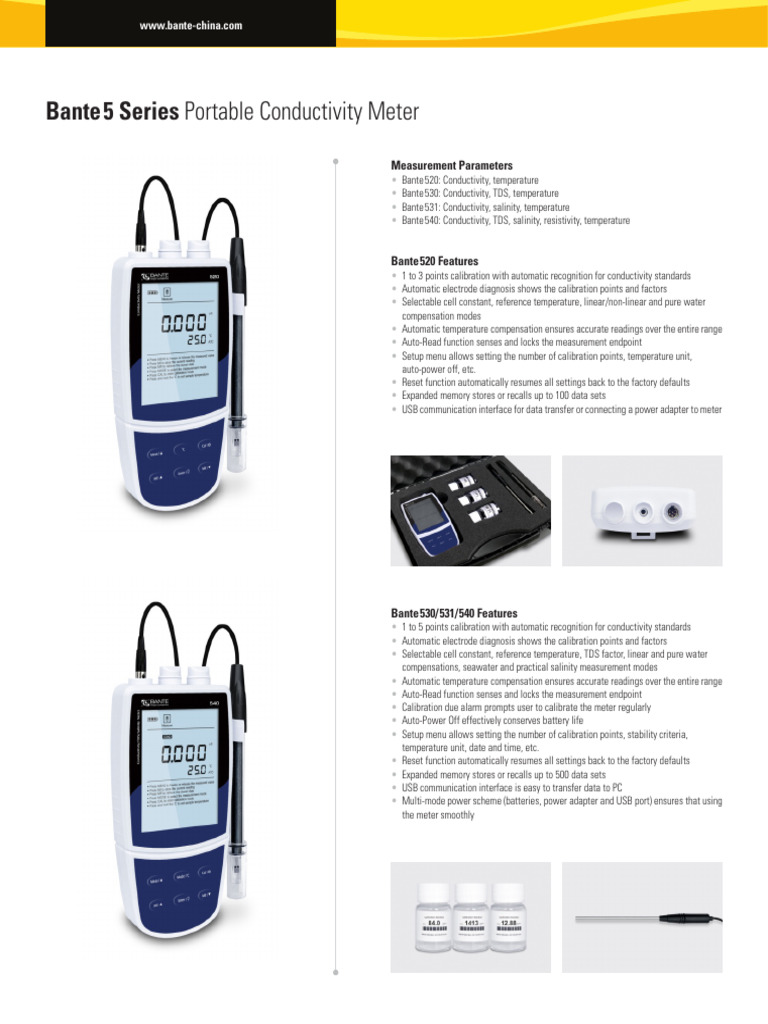 EN - Bante5 Series Portable Conductivity Meter | PDF | Salinity