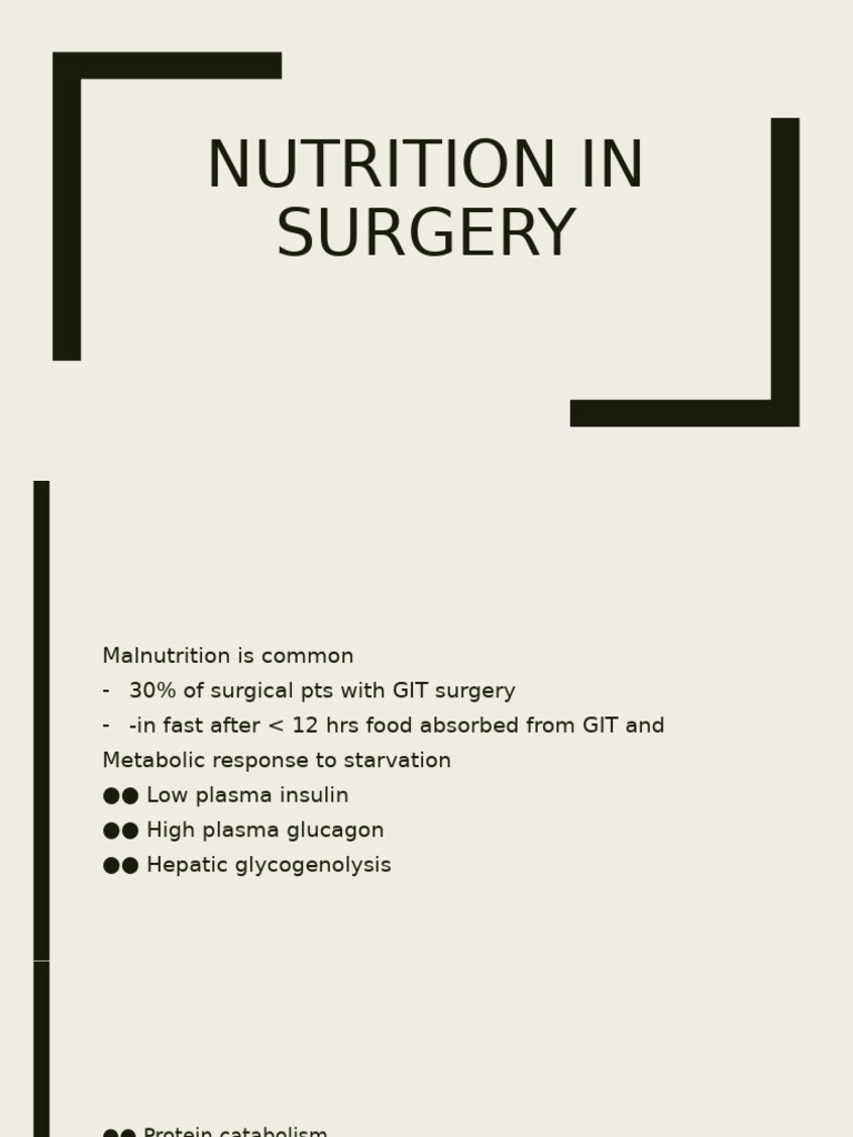Nutrition in Surgery | PDF | Gastrointestinal Tract | Diseases And ...