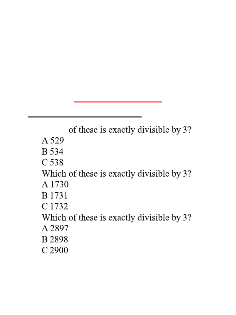 Divisibility Test | PDF