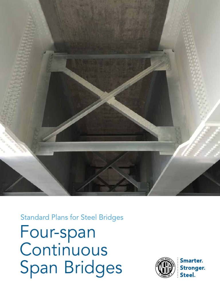 Four-Span Continuous Steel Bridge Plans | PDF | Beam (Structure) | Bending