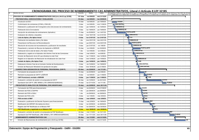 6854100-Cronograma Nombramiento Cas-Administrativo R - Art-8 32185 v3 | PDF