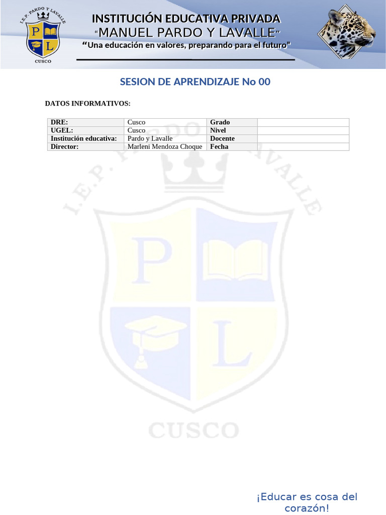 Modelo Sesion de Aprendizaje | PDF