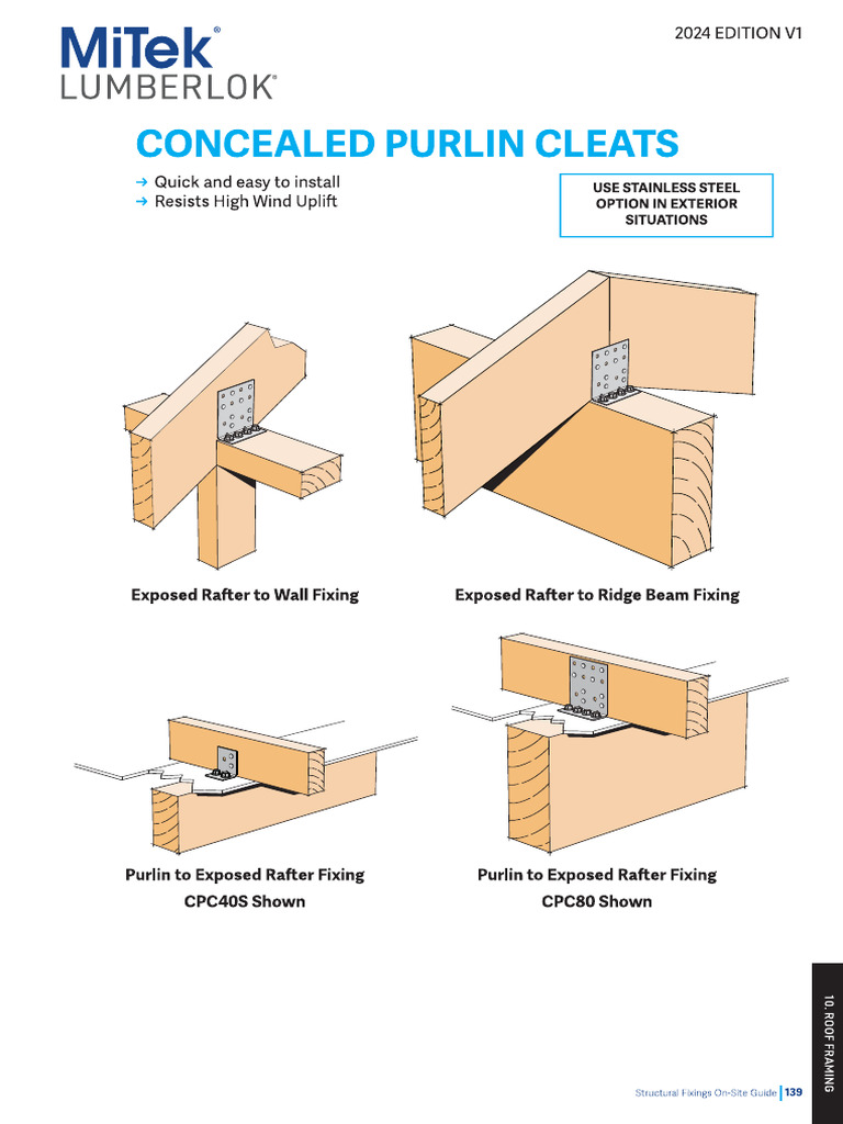 Concealed Purlin Cleats 2024 v1 | PDF