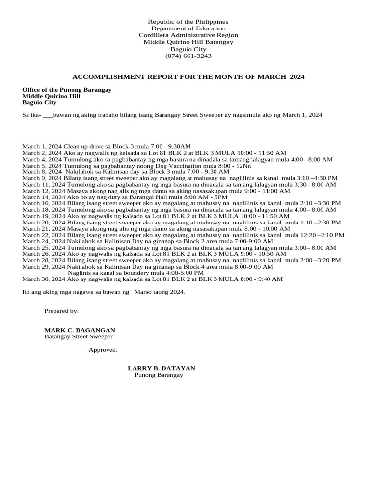 Mark Accomplishment Report 2023 Edited | PDF