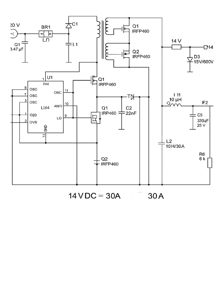 Esquema Fonte 14V 30A | PDF
