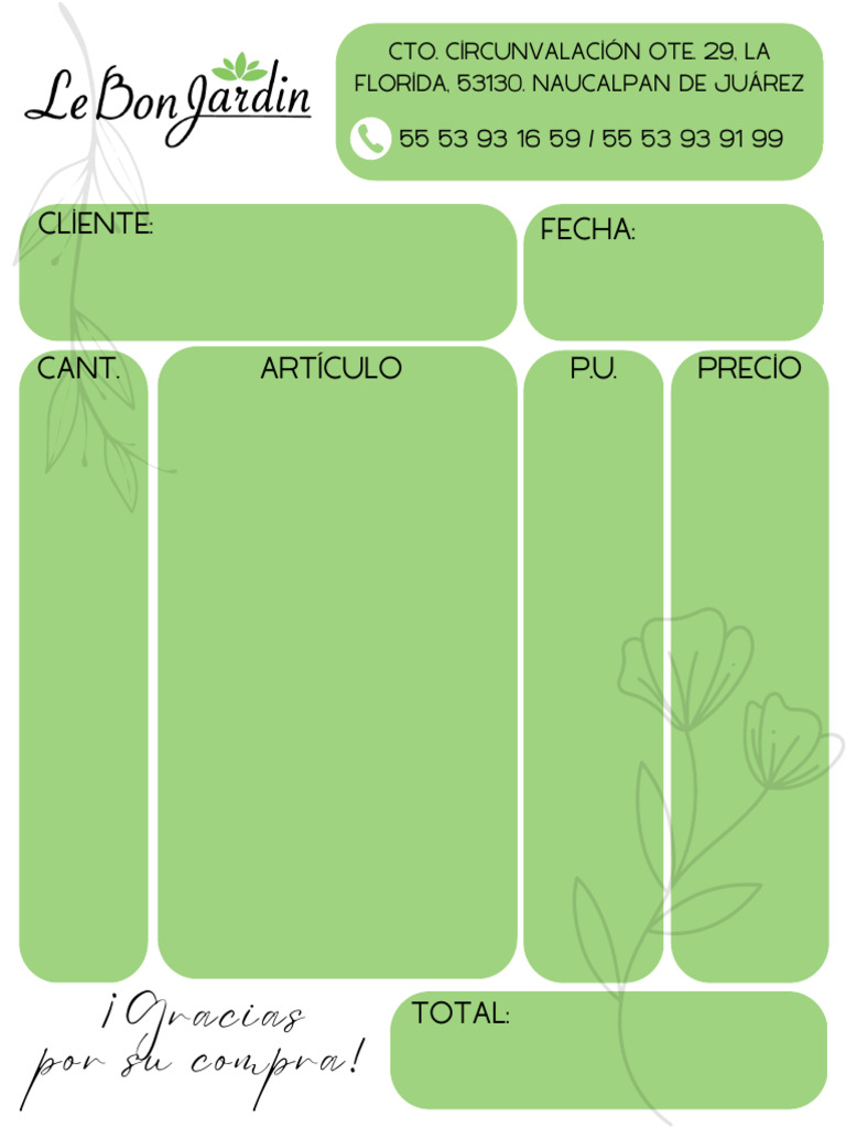 Le Bon - Nota de Remisión 14 Carta Con Una PDF | PDF