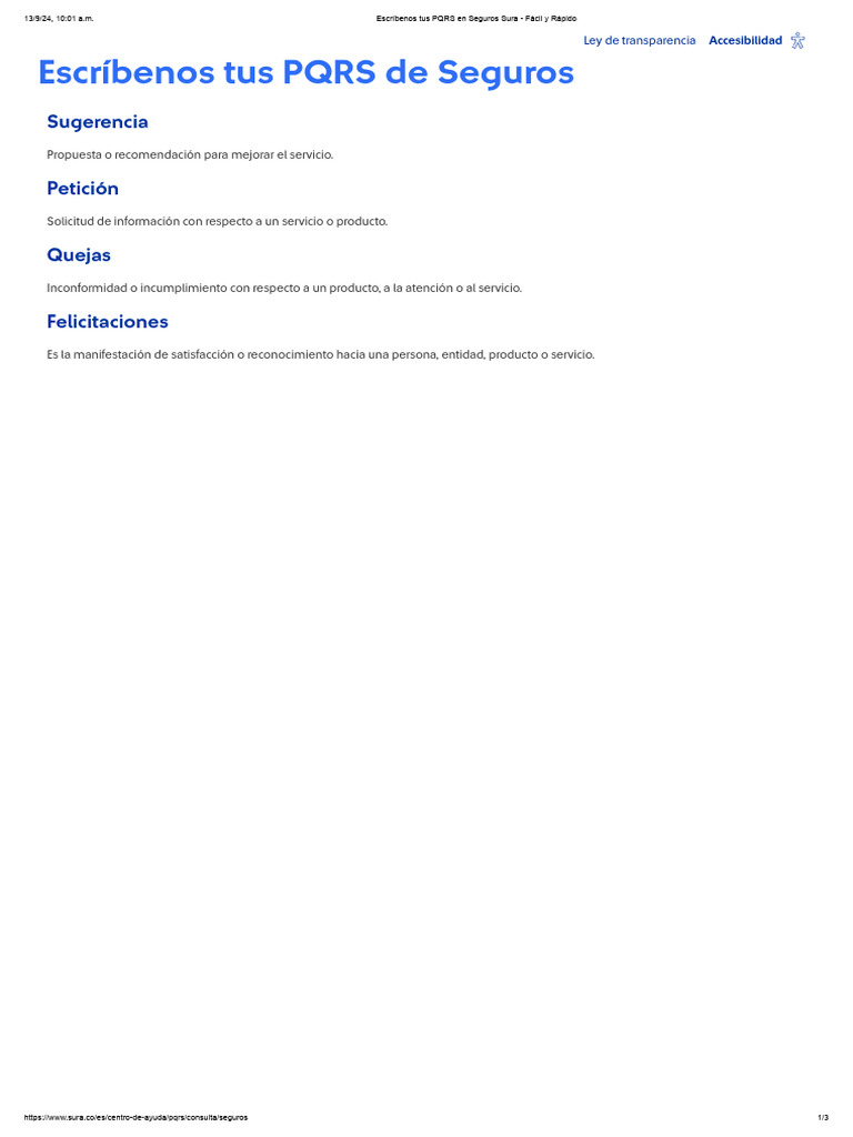Escríbenos Tus PQRS en Seguros Sura - Fácil y Rápido | PDF