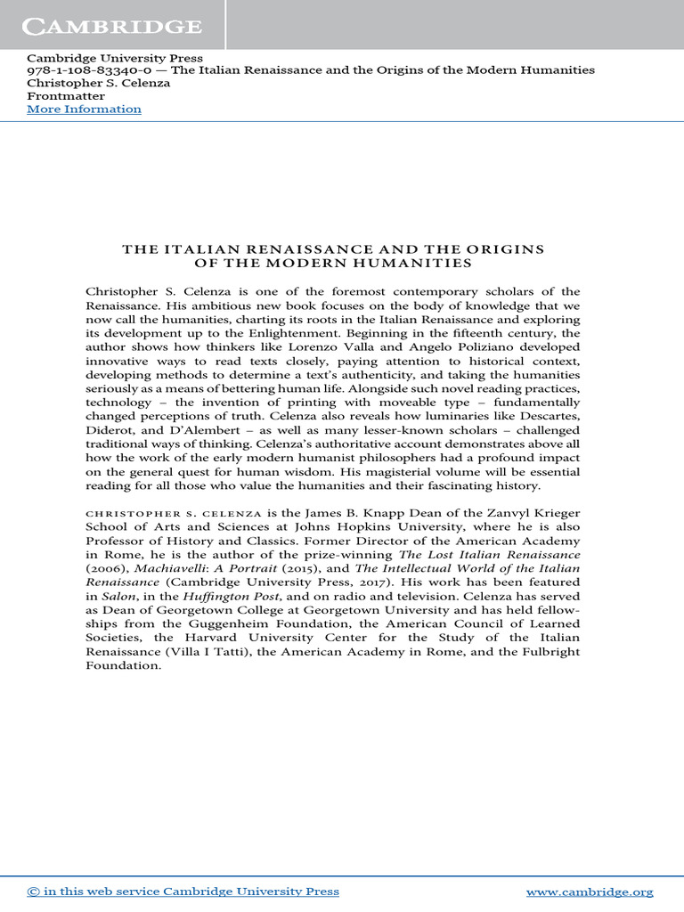 Origins of Humanities in the Renaissance | PDF | Humanities | Renaissance