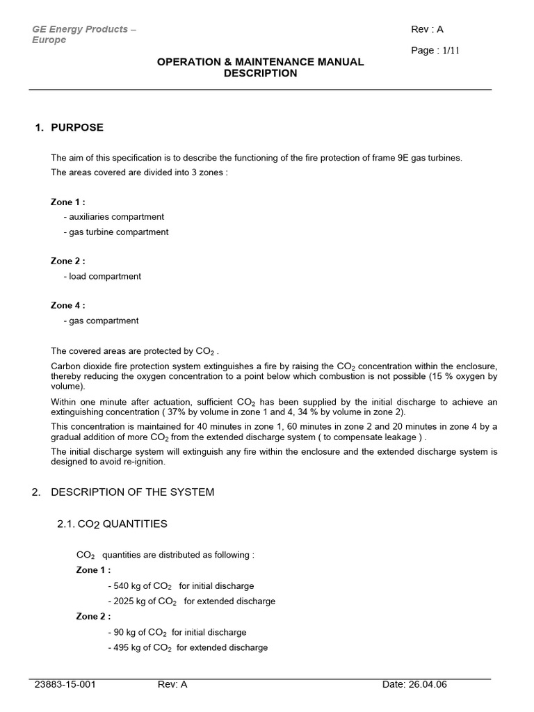 Ge Gtg Co2 System Operation | PDF | Carbon Dioxide | Fires